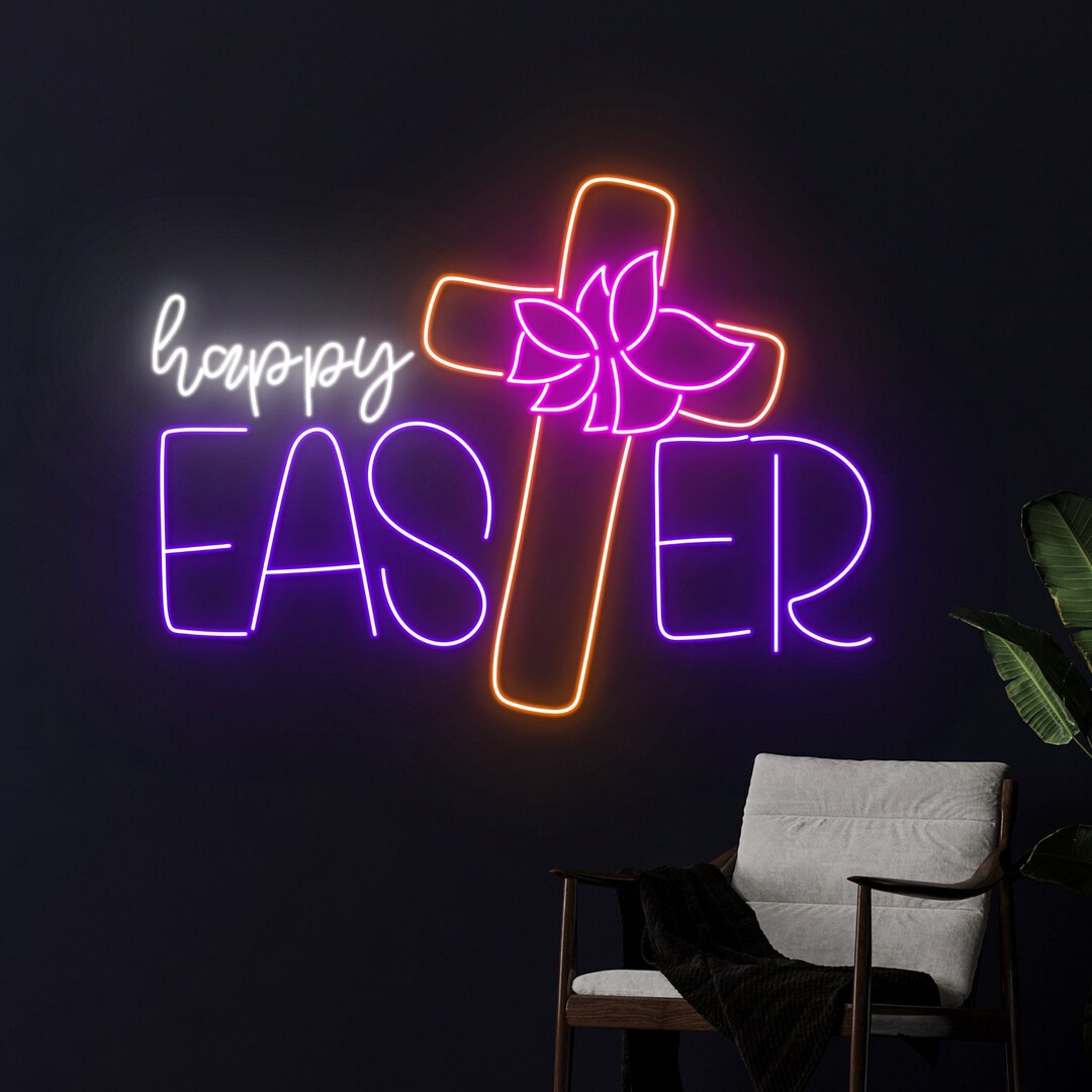 Happy Easter Neon Sign, Happy Easter Led Sign, Easter Neon Light ...