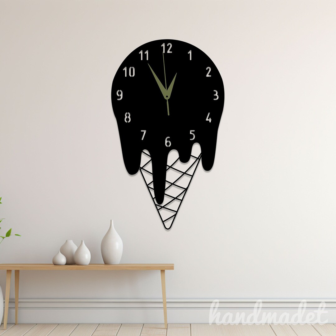 Custom Ice Cream Wall Clock Unique, Year Date Round Wall Clock, Text ...
