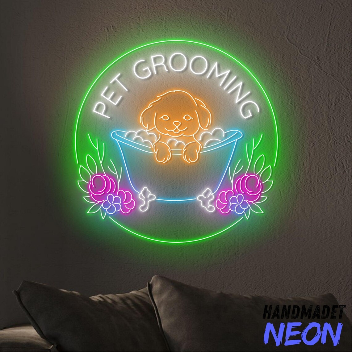 Pet Grooming Neon Sign, Dog Pet Led Sign, Pet Spa Neon Light, Pet ...