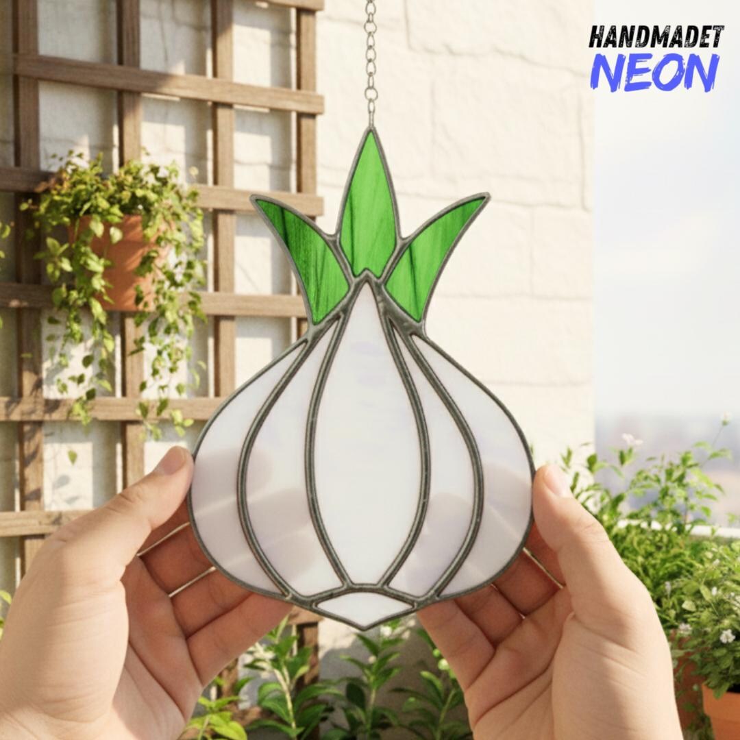 Onion Stained Glass Suncatcher: Vegetable Window Hanging, Gardener Gift ...
