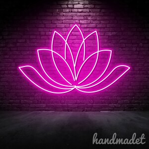 Lotus Neon Wall Sign, Flower Led Wall Sign, Floral Neon Wall Light ...