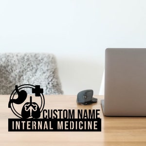 Custom Internal Medicine Desk Name Plate, Medicine Metal Nameplate for ...
