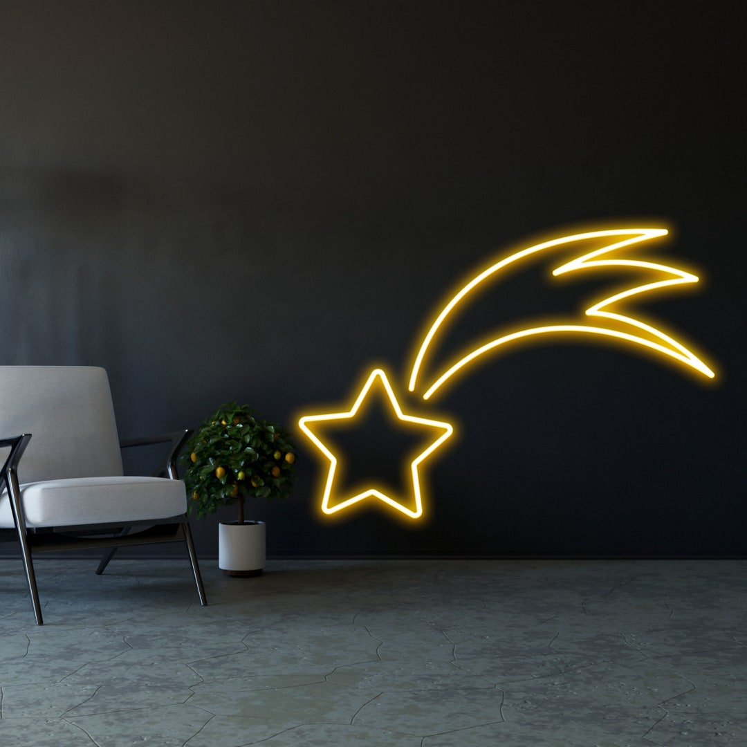 Shooting Star Neon Sign, Shooting Star Christmas Neon Light, Shooting ...