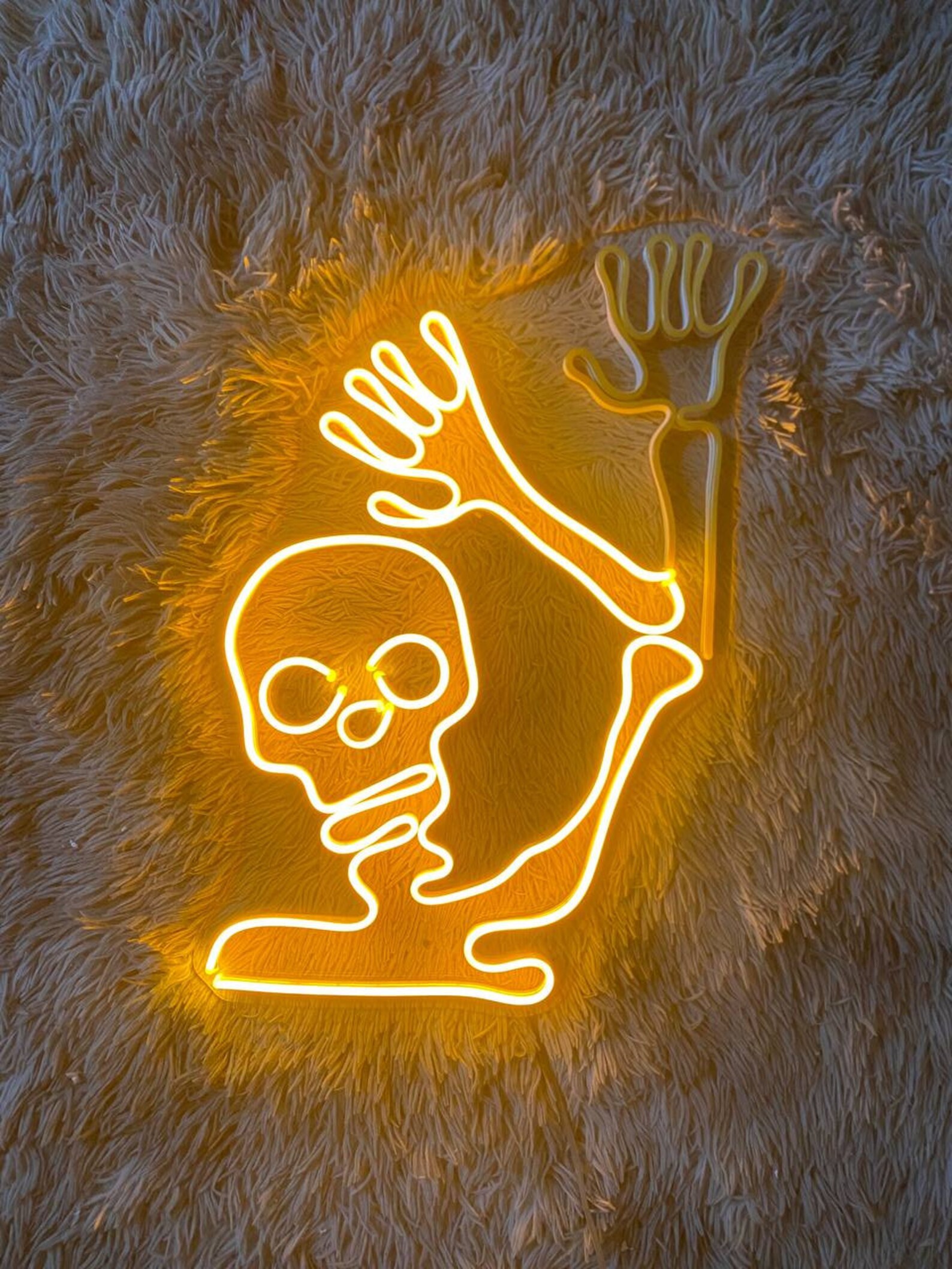 Skull Waving Neon Sign Skeleton Led Sign Skull Led Sign - Etsy