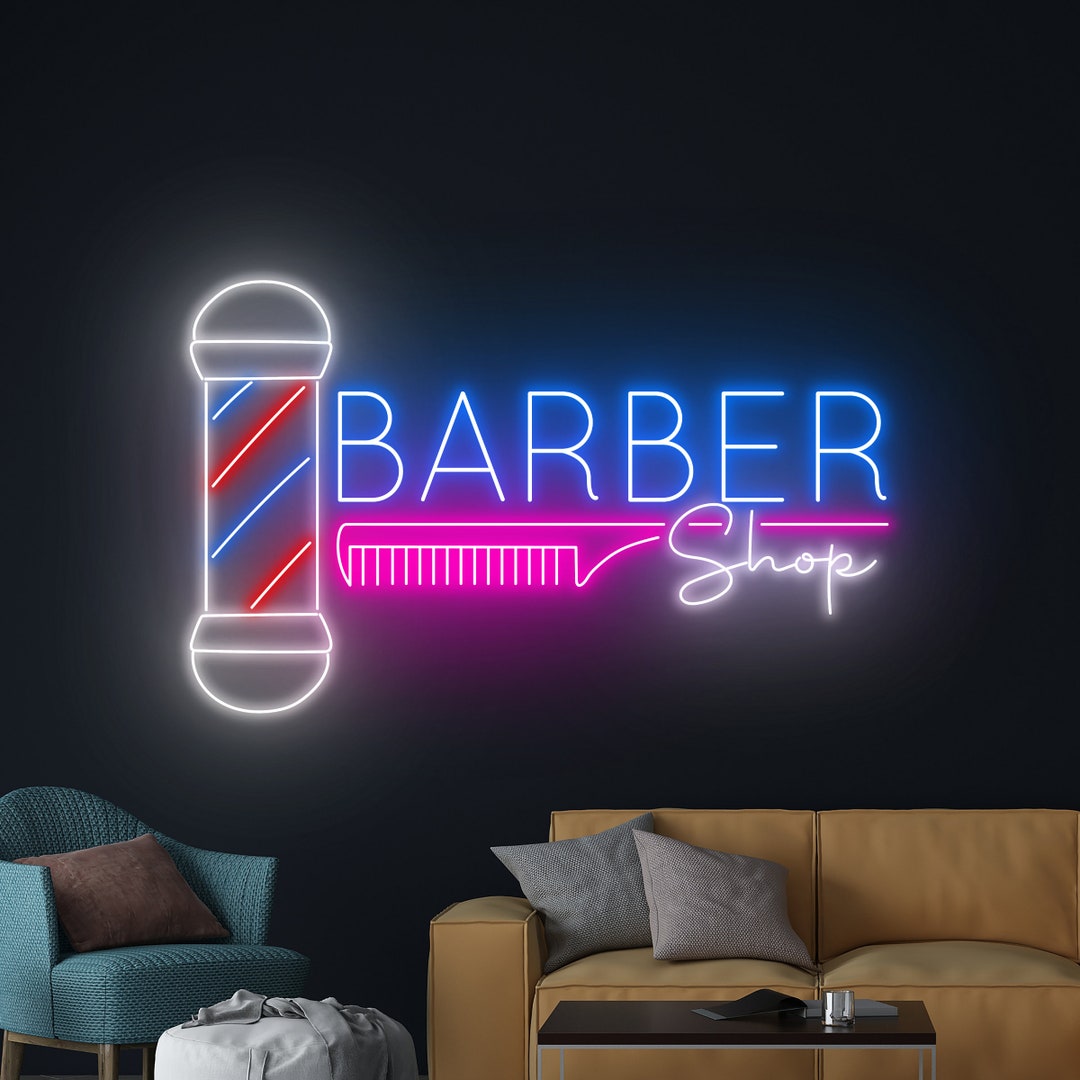 Barber Shop Led Sign, Barber Shop Neon Sign, Barber Led Light, Hair ...