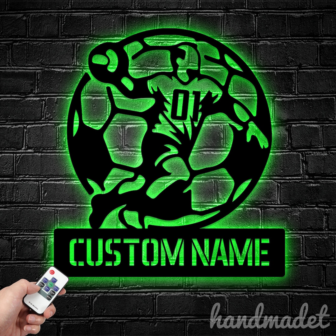 Custom Handball Metal Wall Art LED Light - Personalized Handball Player ...