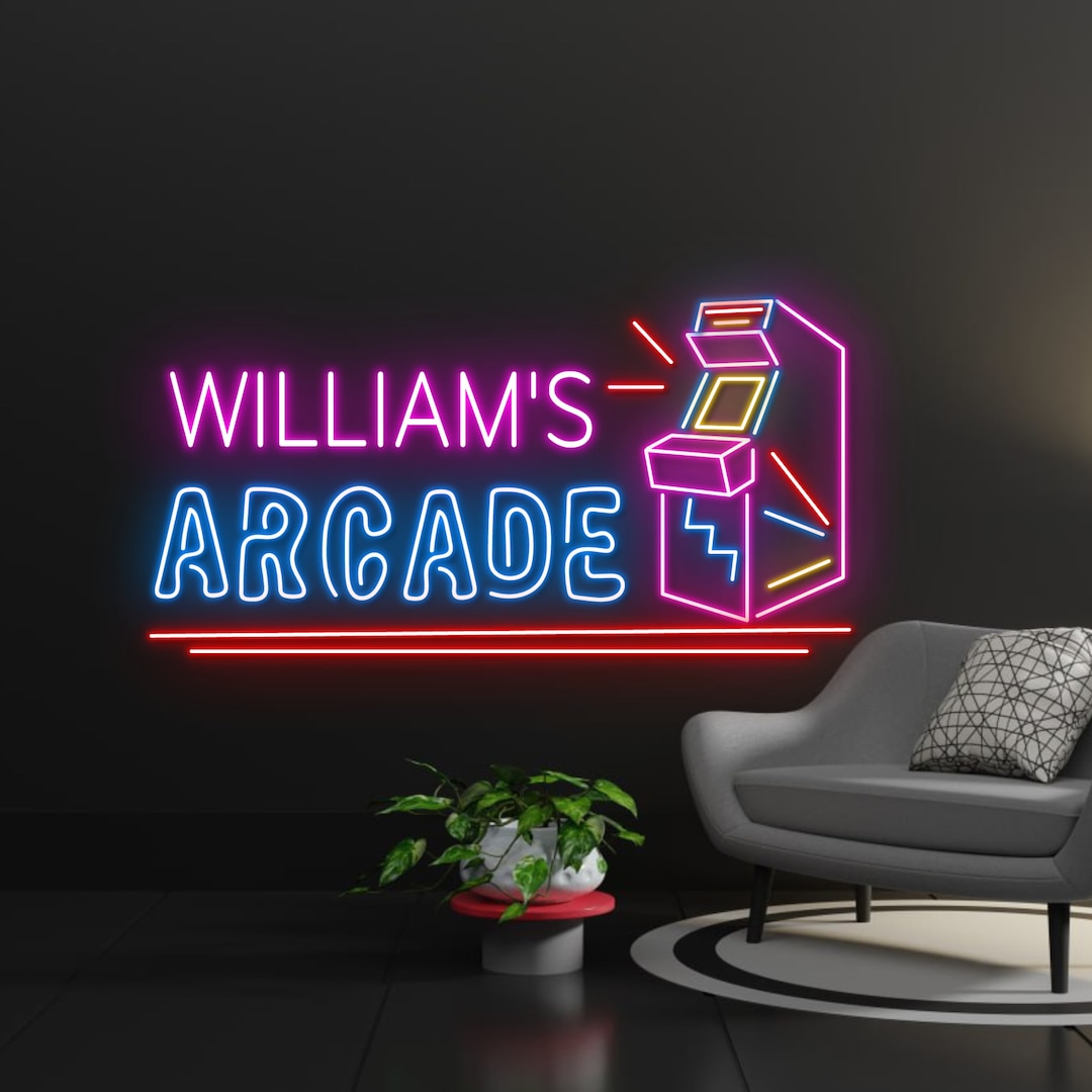 Custom Arcade Neon Sign, Custom Name Arcade Led Sign, Wall Decor, Game ...