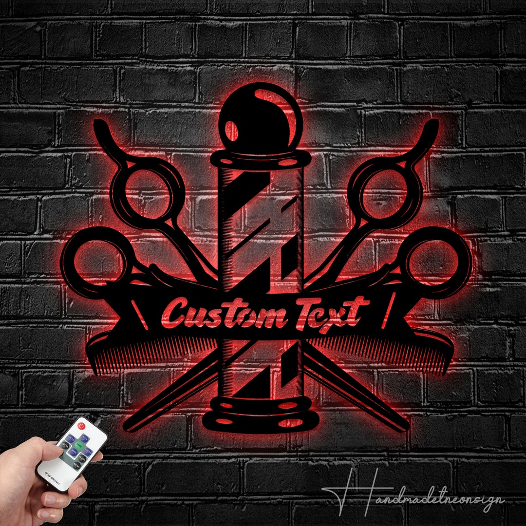 Personalized Barber Shop Metal Sign, Personalized Hairstylist Name Sign ...