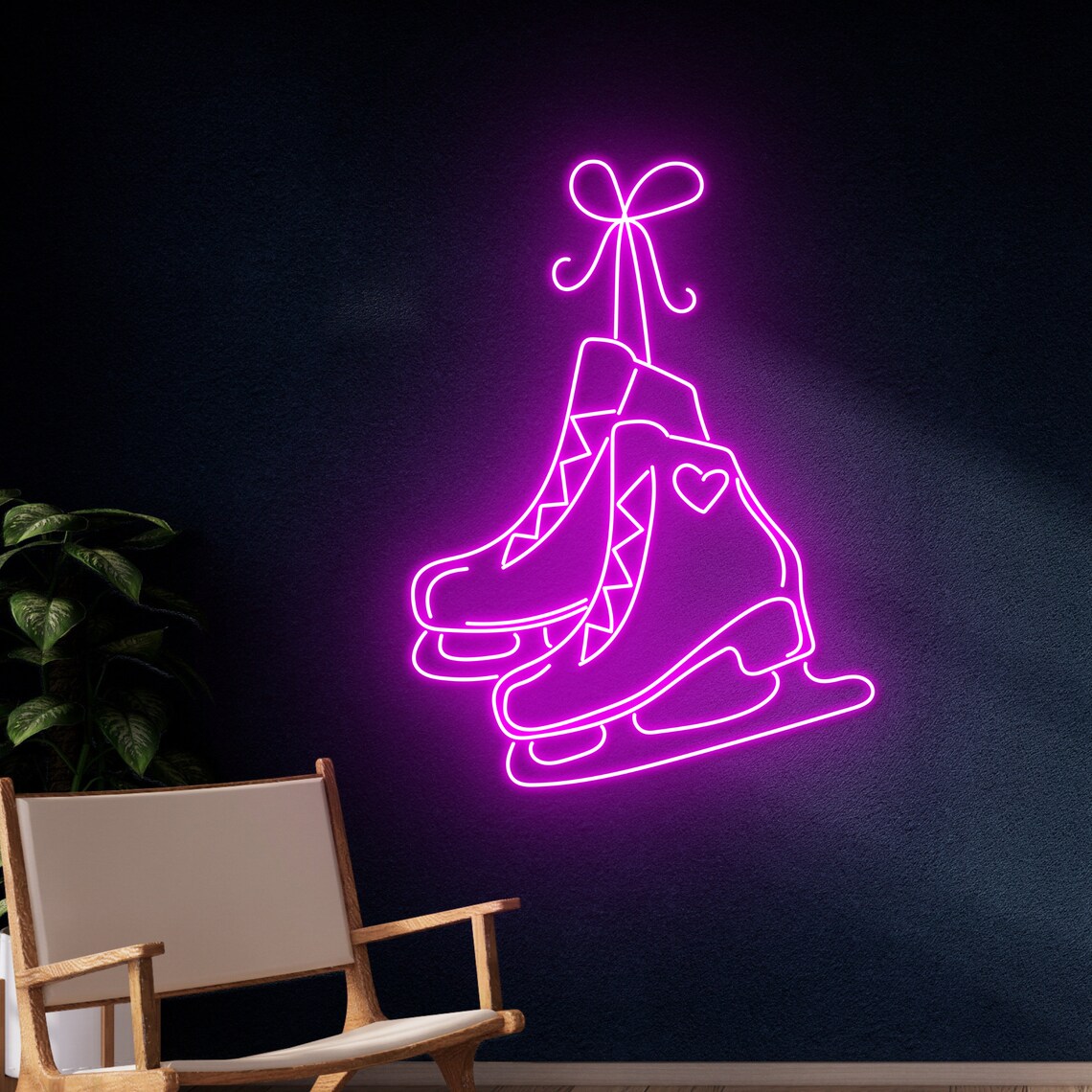 Ice Skates Neon Sign, Ice Skating Led Sign, Ice Skates Led Light, Ice ...