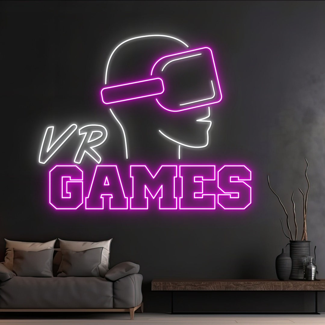 Custom VR Games Neon Sign, Virtual Reality Led Sign, Game Player Led ...