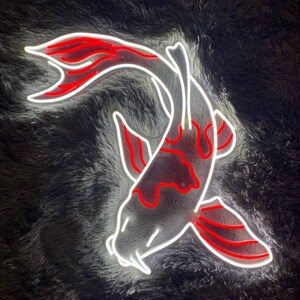 Koi Fish Led Sign, Koi Fish Neon Sign, Wall Decor, Game Room Neon Sign ...