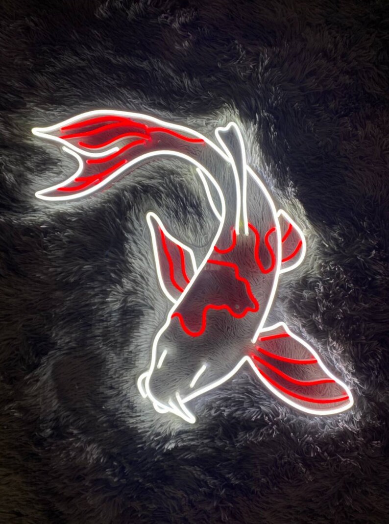 Koi Fish Led Sign Koi Fish Neon Sign Wall Decor Game Room - Etsy