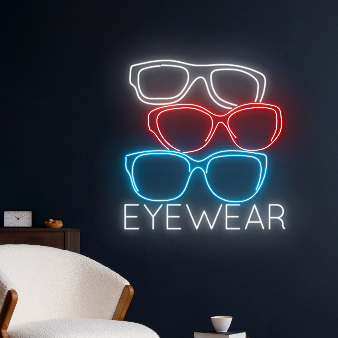 Eyewear Neon Sign, Eyewear Neon Light, Eyeglasses Led Sign, Glasses Led ...