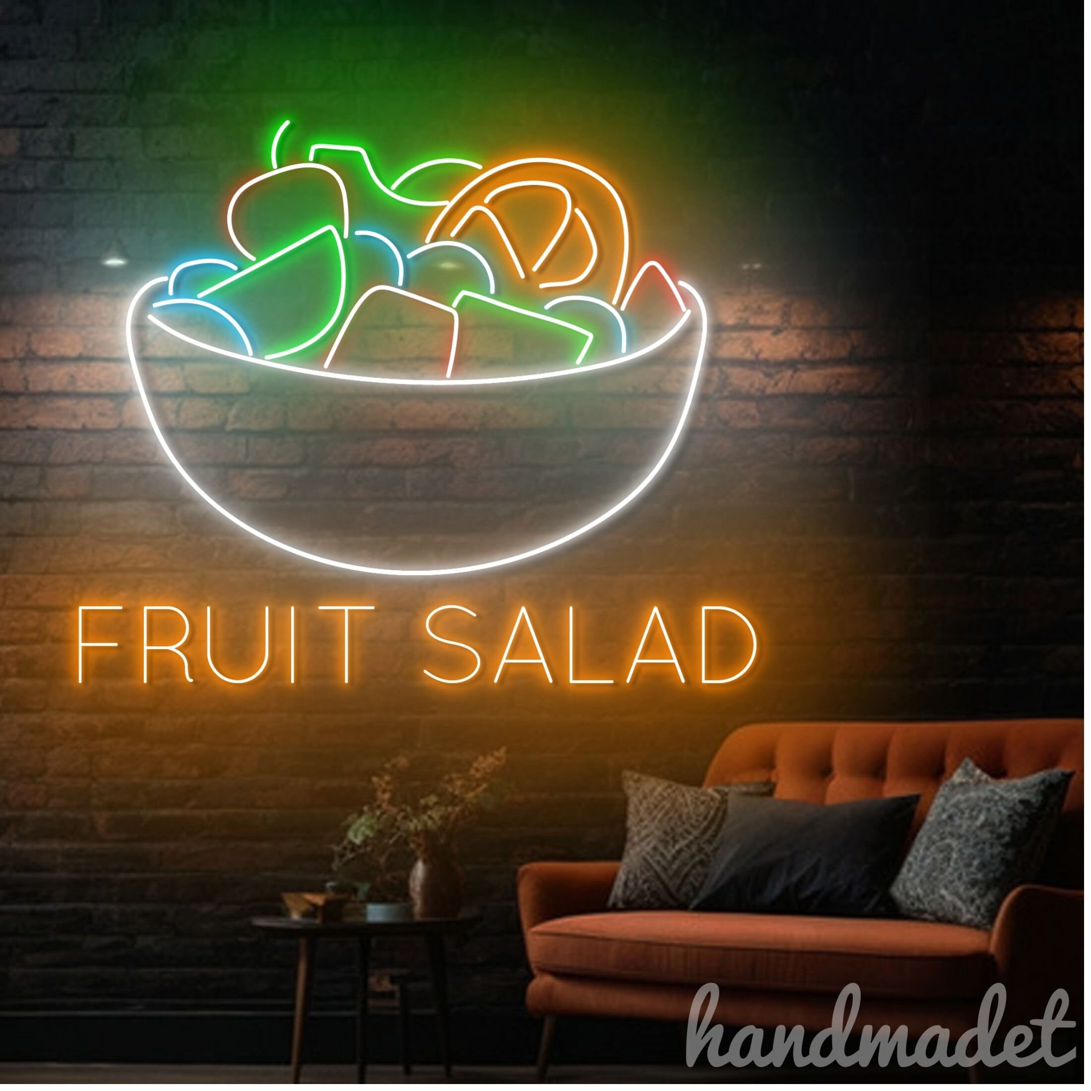 Fruit Salad Neon Wall Sign, Salad Led Wall Light, Salad Food Led Wall ...
