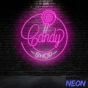 Candy Shop Neon Sign, Lolly Pop Led Sign, Candy Neon Light, Candy Led ...