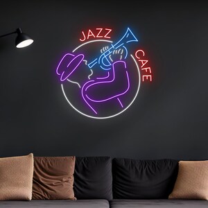 Jazz Cafe Neon Themed Custom Sign Led Sign, Jazz Cafe Neon Sign, Wall ...