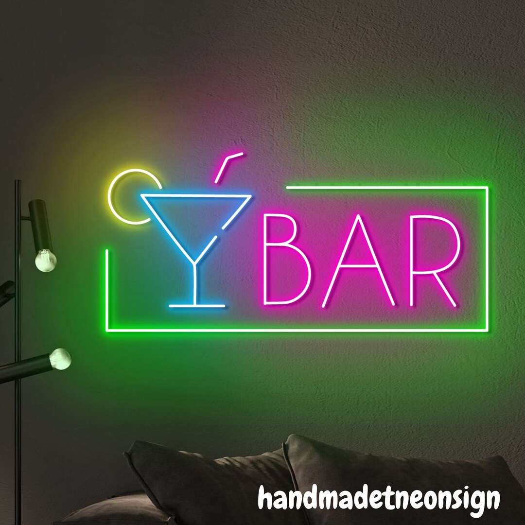 Cocktail Bar Neon Sign, Cocktail Led Sign, Bar Pub Neon Light, Bar Led ...