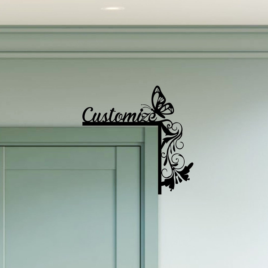 Personalized Butterfly Door Corner Sign, Animal Metal Door Topper ...