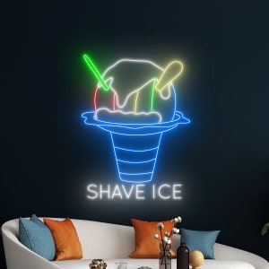 Shave Ice Neon Sign, Shave Ice Led Sign, Shave Ice Hawaiian Led Light ...