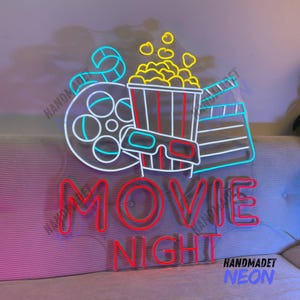 Movie Night Neon Sign, Movie Night Neon Light, Movie Night Led Light ...
