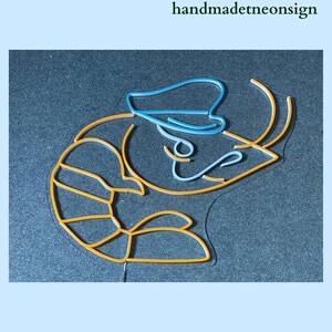 Shrimp Captain Neon Sign, Shrimp Led Sign, Shrimp Neon Light, Cool ...