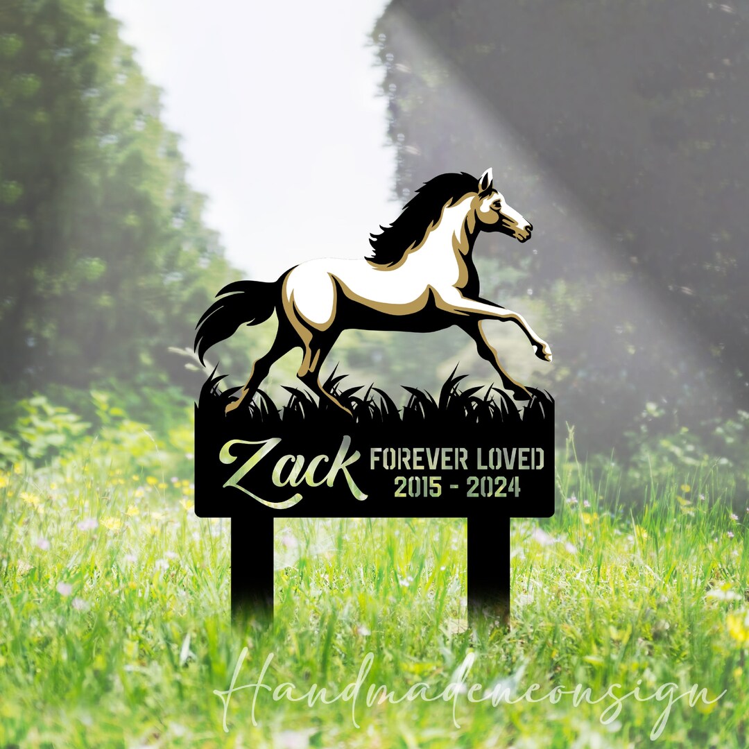 Custom Horse Memorial Stake, Horse Metal Stakes Sign, Horse Grave ...
