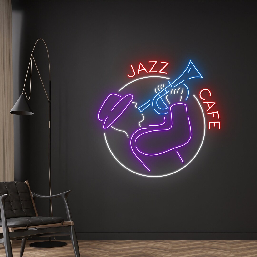 Jazz Cafe Neon Themed Custom Sign Led Sign Jazz Cafe Neon - Etsy