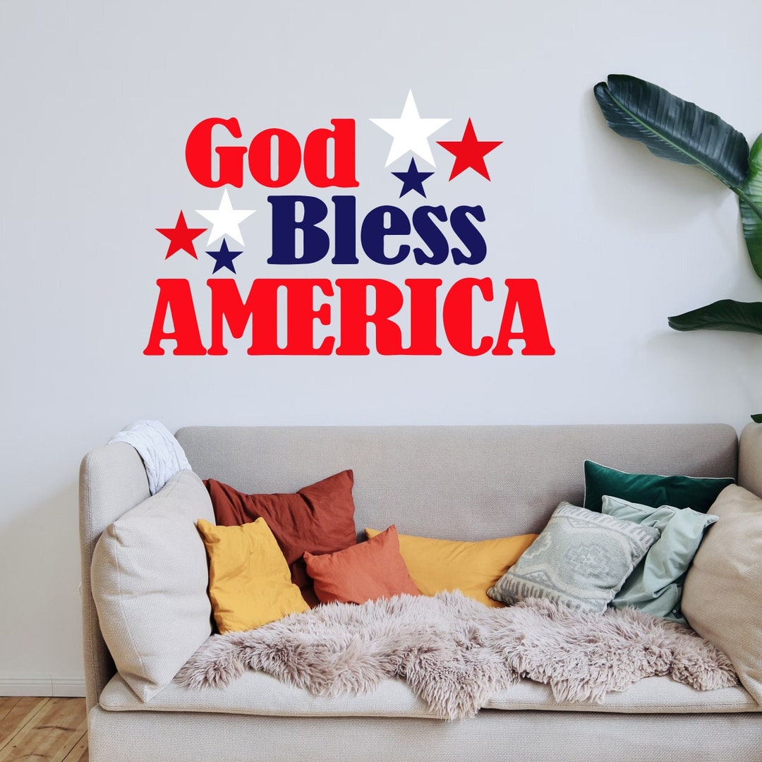 God Bless America Words Metal Sign Wall Art, Personalized 4th of July ...