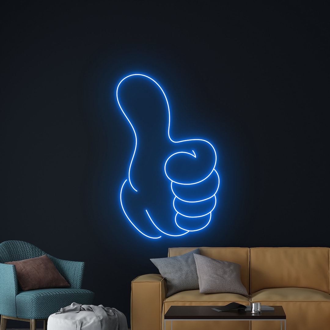 A Thumbs up Neon Sign, Thumbs up Led Sign, Thumb up Hand Neon Light ...