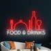 Food and Drink Neon Sign, Restaurant Logo LED Light, Food Wine Neon ...