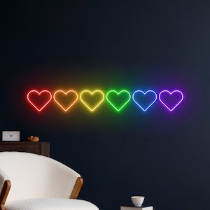 Heart LGBT Neon Sign, Pride Led Sign, Heart LGBT Neon Light, LGBT Pride ...