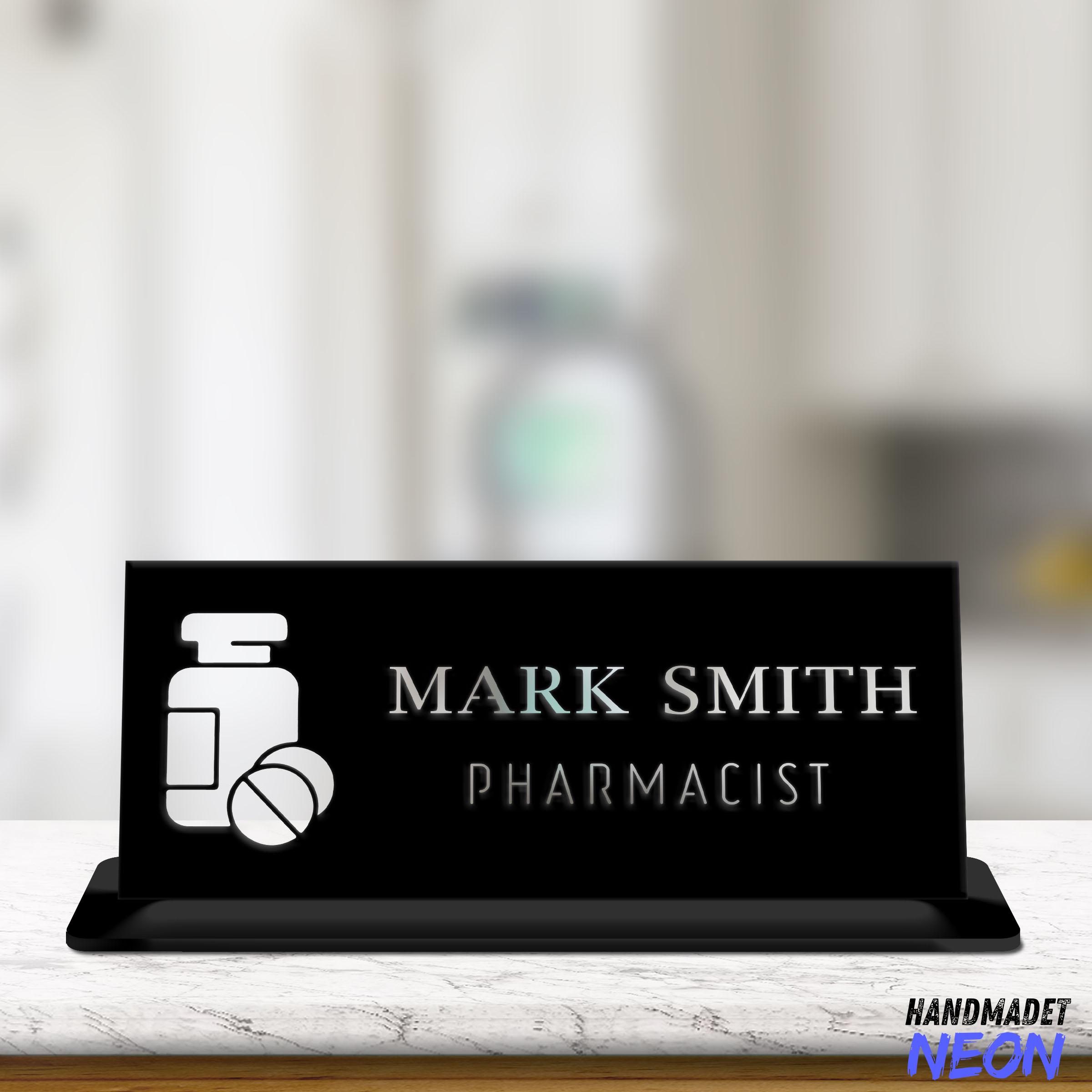 Custom Pharmacist Metal Name Plate Pharmacist Name Plate Table Decor ...
