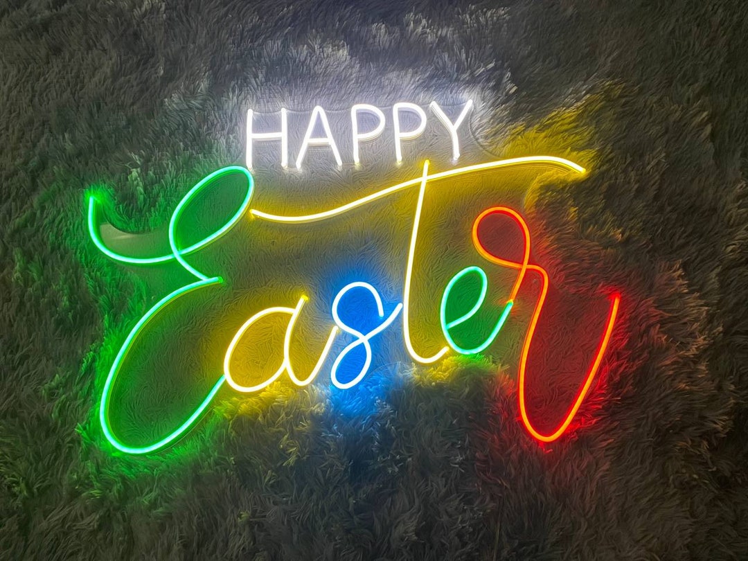 Happy Easter LED Neon Sign, Happy Easter Neon Sign, Easter Neon Led ...