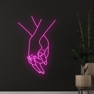 Holding Hands Neon Light, Romance Hands Led Light, Lover Hands Neon ...