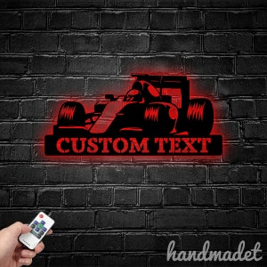 Custom Racer Name Metal Wall Art LED Light, Racer Metal Sign, Racer ...