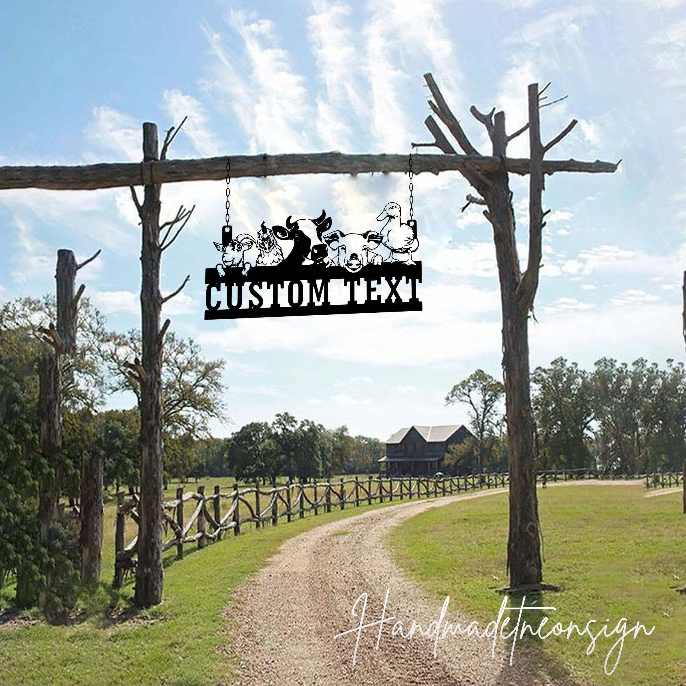 Custom Outdoor Farm Metal Wall Art Hanging - Personalized Outdoor ...
