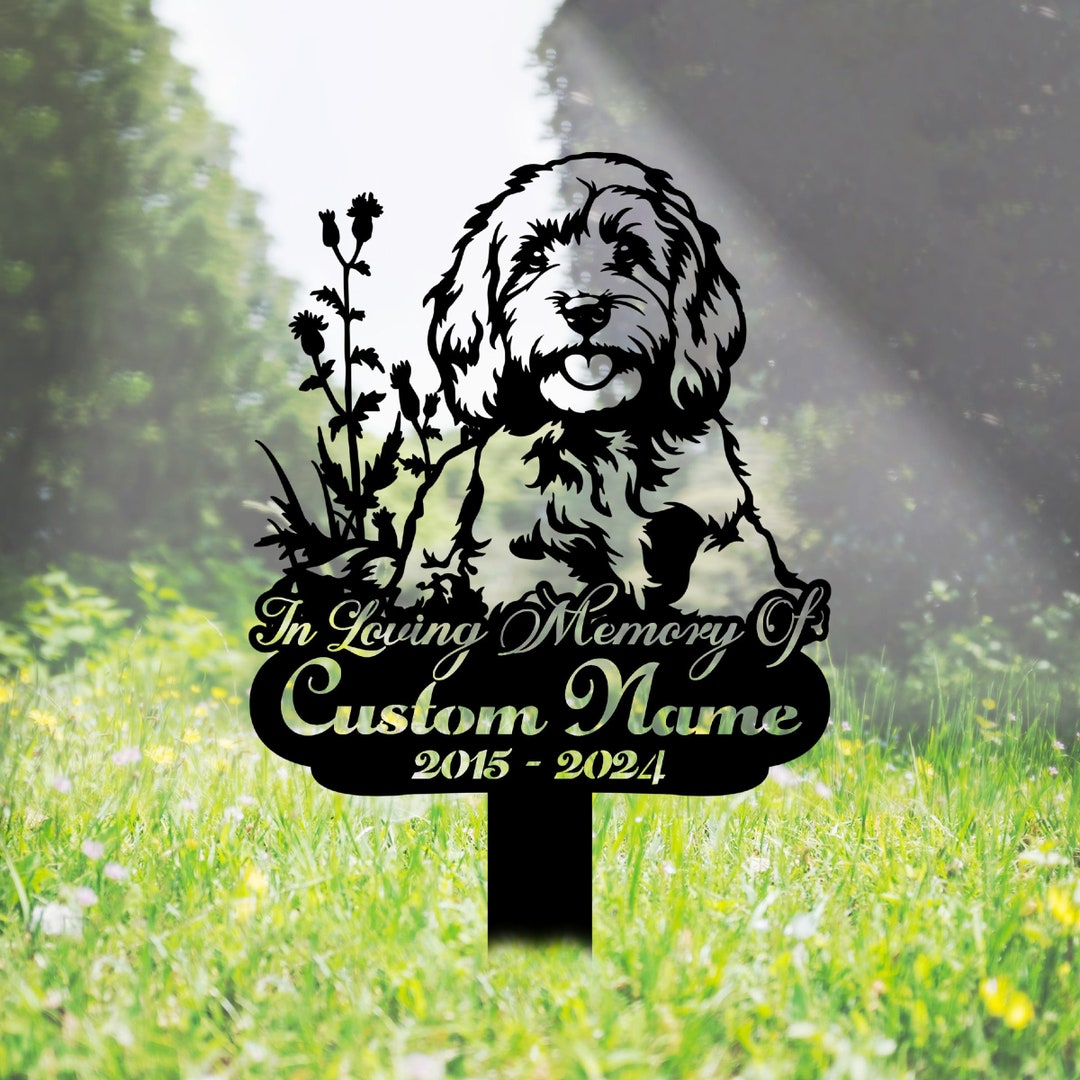 Custom Cavapoo Memorial Stake Metal Sign - Personalized Outdoor Cavapoo ...