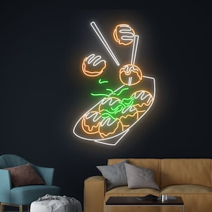 Takoyaki Neon Sign, Octopus Dumplings LED Sign, Takoyaki Neon Light ...