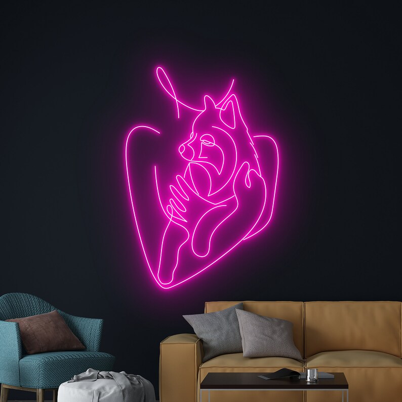 Girl Hugging Dog Led Sign, Dog Woman Led Light, Dog Lady Neon Sign, Dog ...