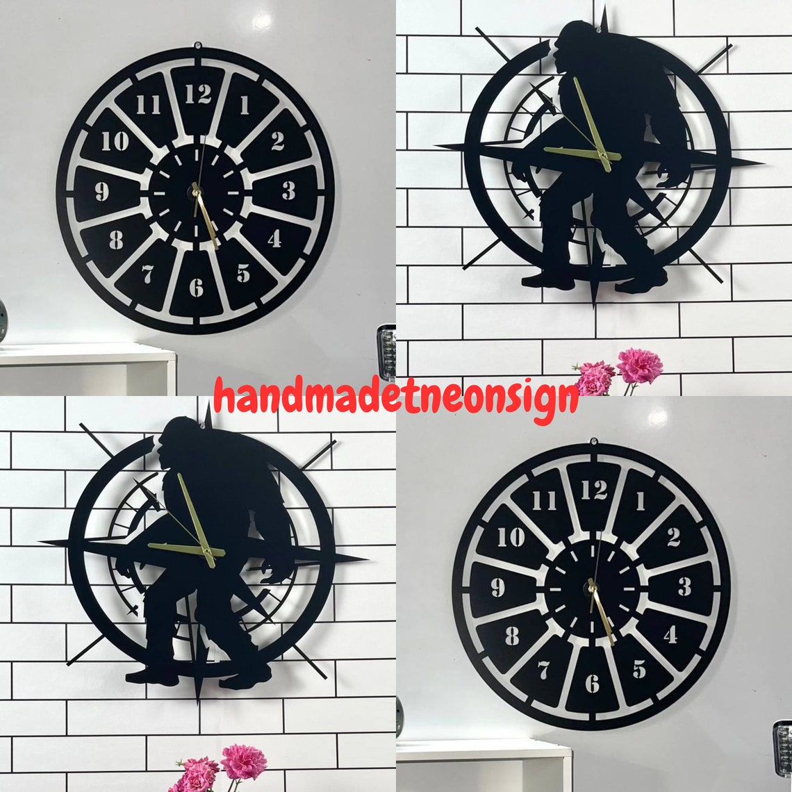 Custom Golf Wall Clock Unique, Sport Year Date Round Wall Clock, Text ...