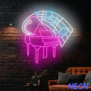 Piano Neon Sign, Music Note Led Sign, Music Piano Led Light, Pianist ...
