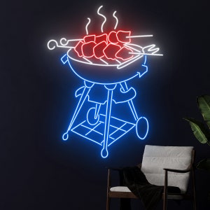 Barbeque Time Neon Light, BBQ Neon Sign, Barbecue Led Light, Grill Led ...