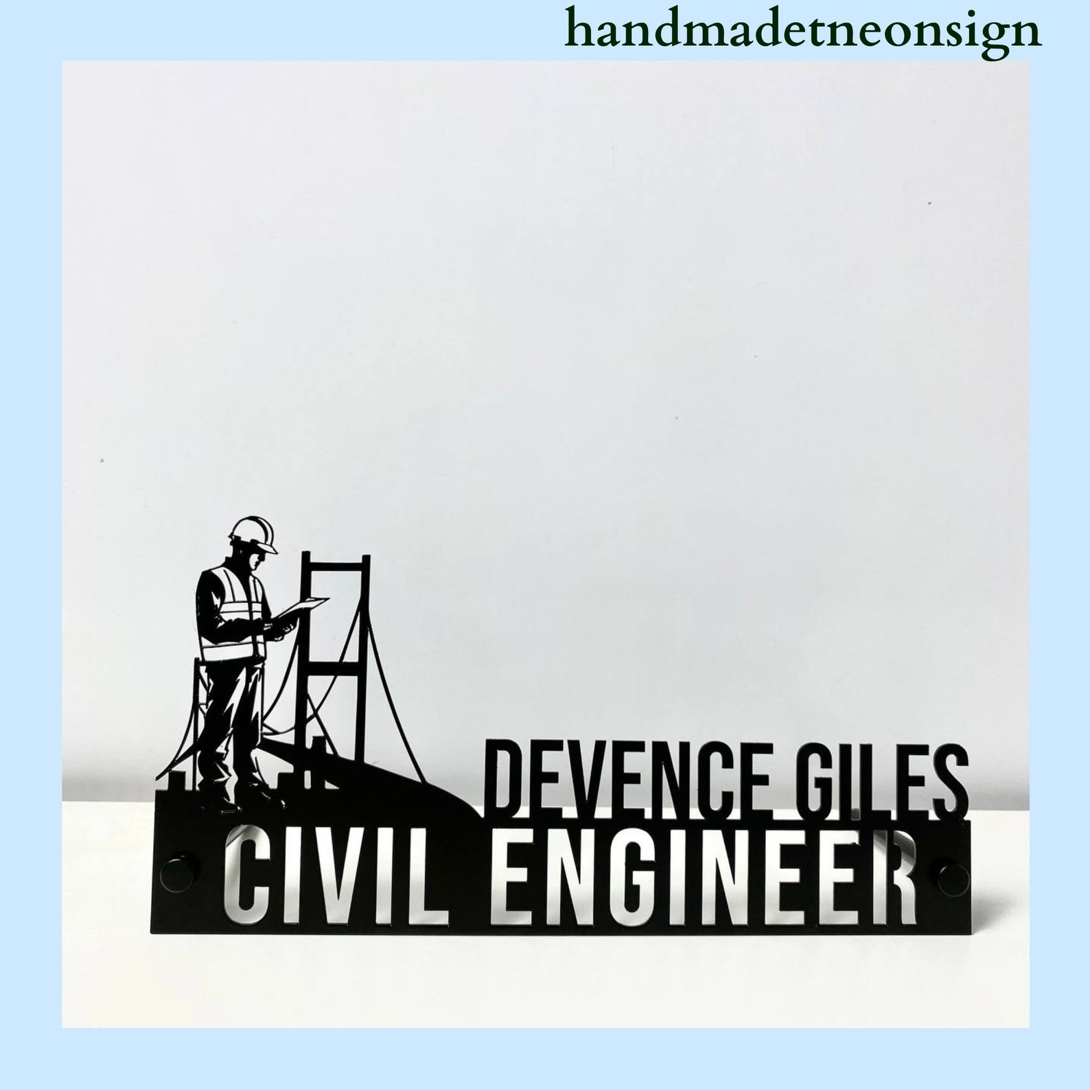 Custom Civil Engineer Metal Desk Name Plate, Engineer Metal Job Name ...