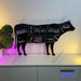 Personalized Cow Beef Cuts Metal Wall Art LED Light, Custom Meat ...