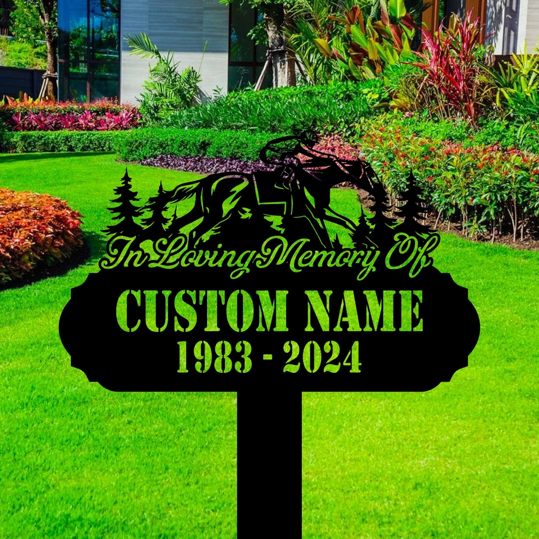 Custom Outdoor Equestrian Metal Sign With Stakes - Personalized ...