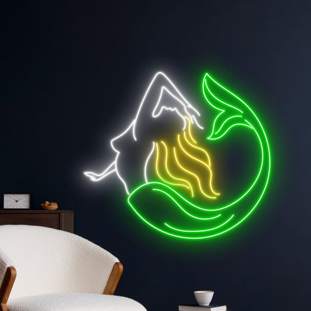 Mermaid Neon Sign, Mermaid Led Neon, Nursery Neon Sign, Custom Neon ...