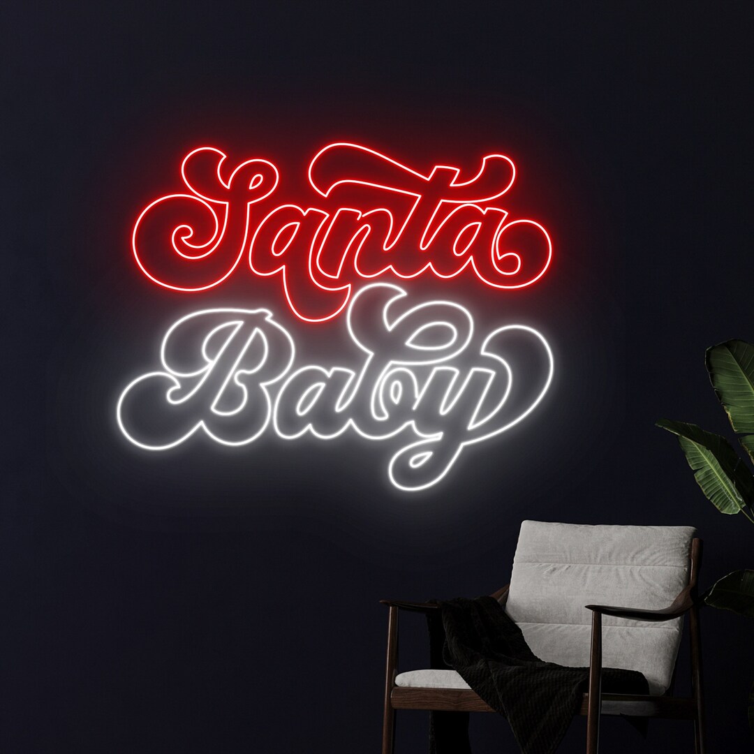 Santa Baby Neon Sign Santa Baby Led Sign Christmas Neon - Etsy