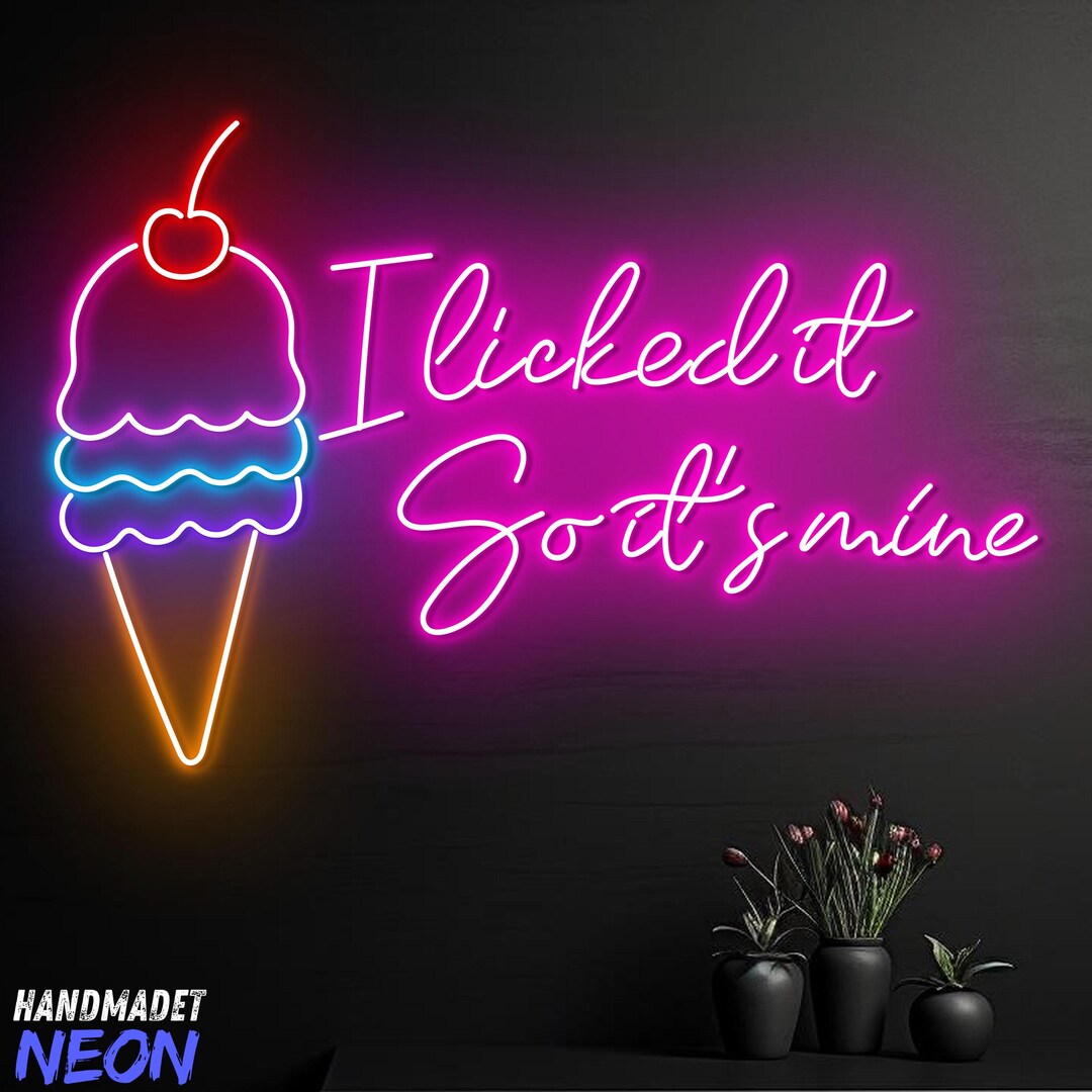 Ice Cream Neon Sign, Ice Cream Cone Led Light, Custom Neon Sign, Sweet ...