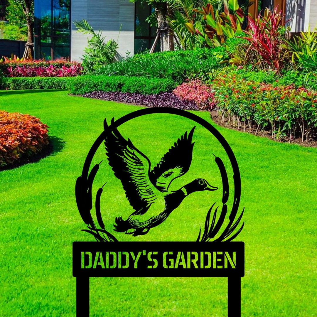 Custom Outdoor Flying Mallard Duck Metal Sign With Stakes ...