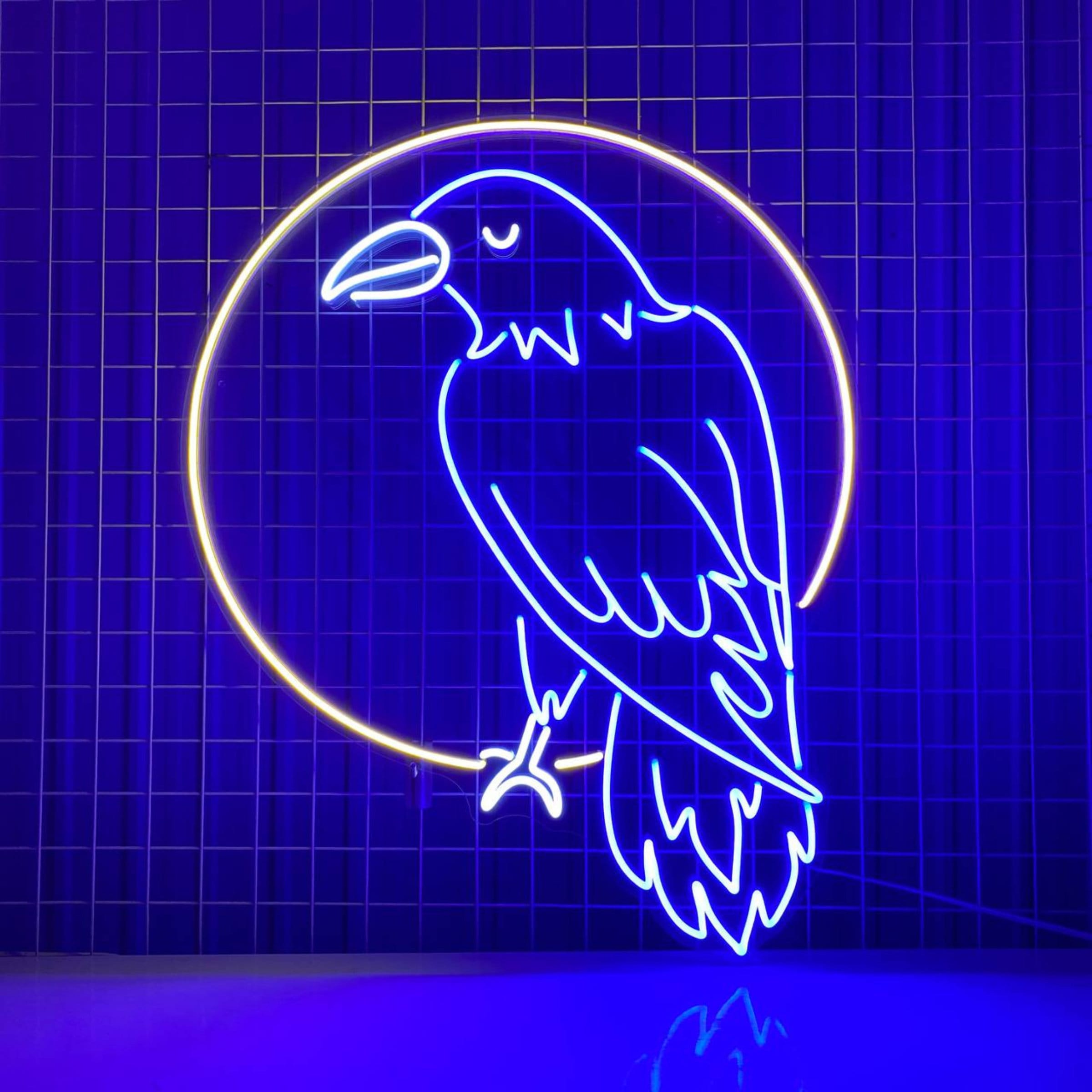 Raven Neon Sign, Crow Neon Light, Raven Bird Led Light, Halloween Led ...